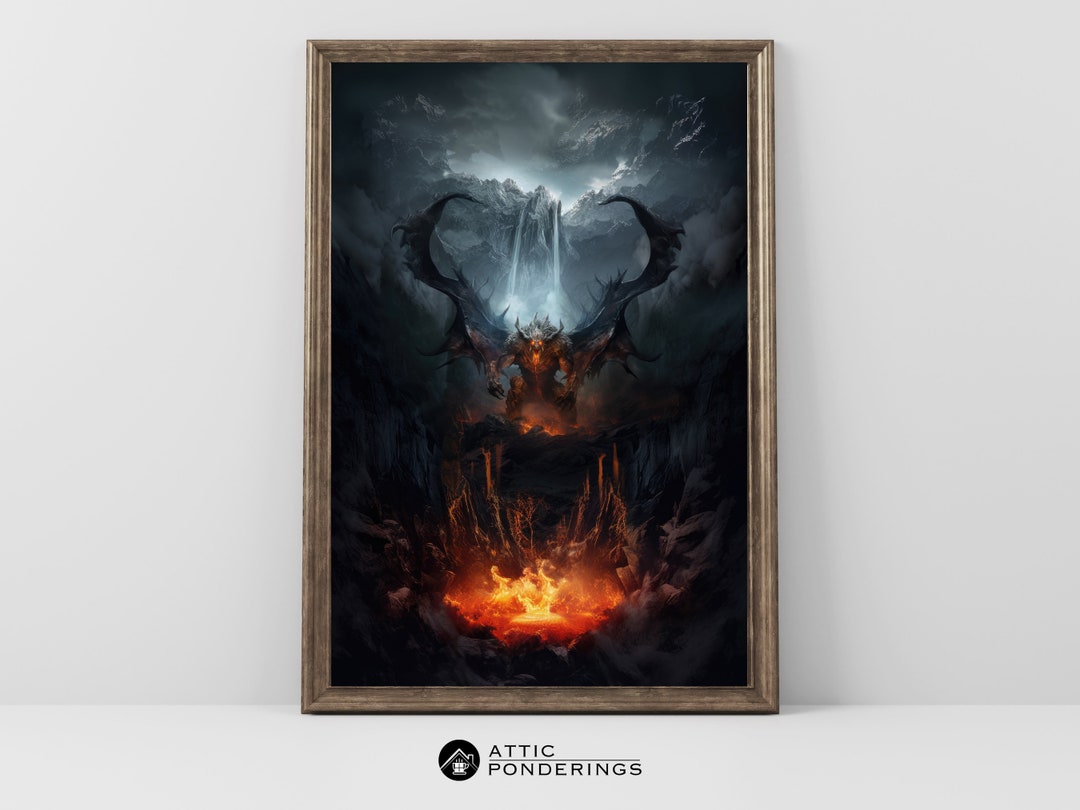 Balrog Wall Art Balrog Wall Decor Balrog Lord of the Rings Wall Decor ...