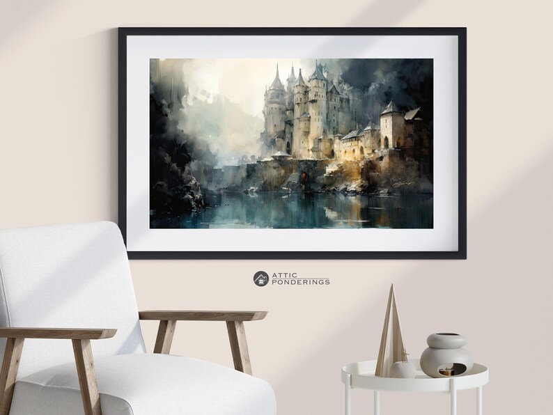 Castle Wall Art, Castle Wall Decor, Dark Moody, Medieval Castle Art ...