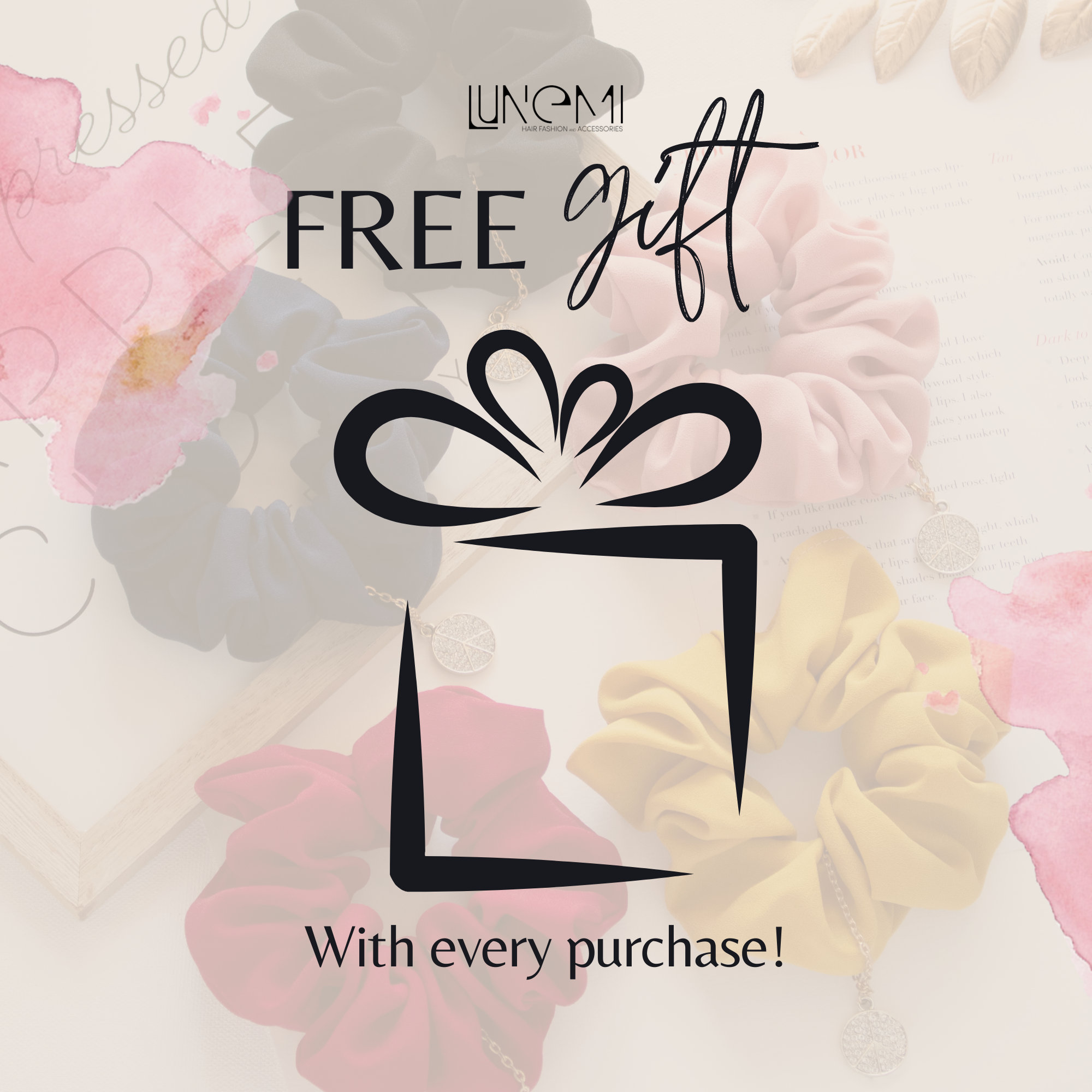 Wavy-pattern Satin Ribbon Scrunchie Elegant Ivory Bow-tie Scrunchie ...