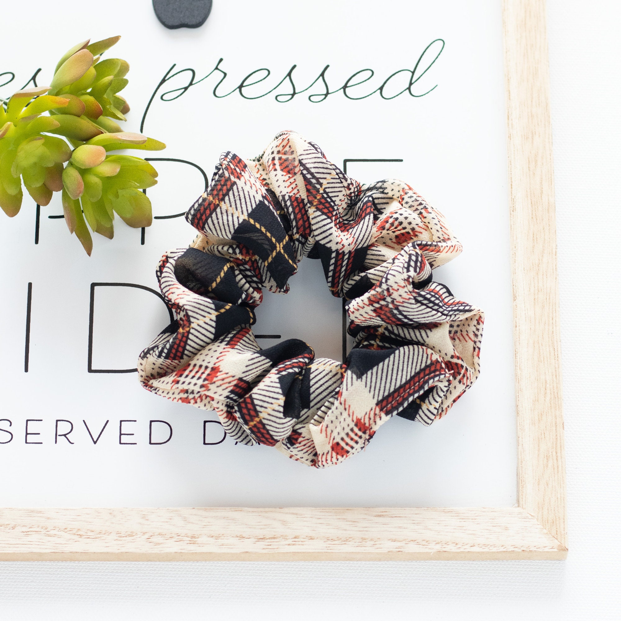 Classic Plaid Scrunchie Stylish Hair Accessory for Any Occasion 7 ...