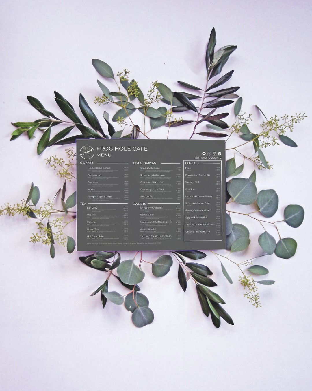 Customized Café Restaurant Menu | Items, Descriptions, Designed for You ...