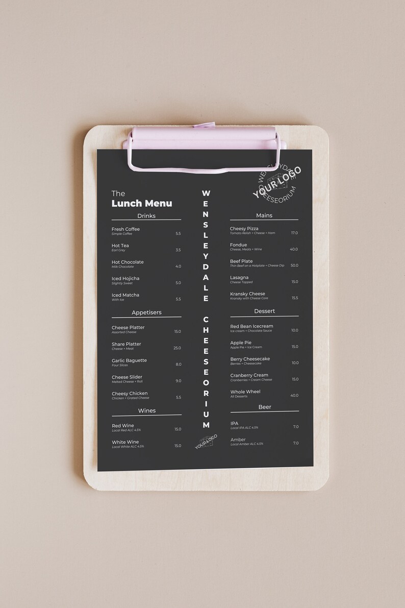 Customized Café Restaurant Menu Items, Descriptions, Designed for You ...