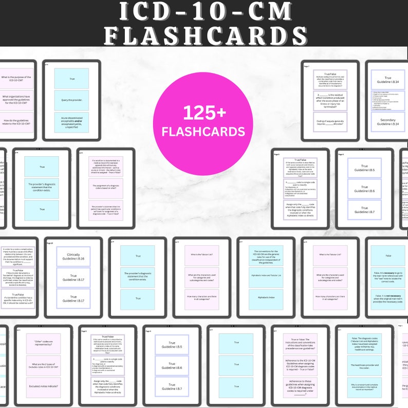 ICD-10-CM Flashcards: Medical Coding Study Guide (PDF) - Etsy