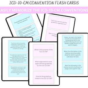 ICD-10-CM Flashcards: Medical Coding Study Guide (PDF) - Etsy
