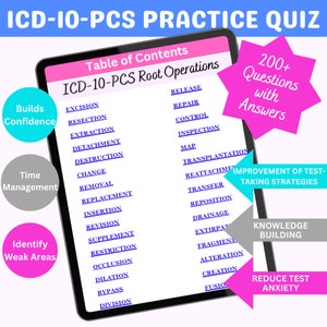 ICD-10-PCS Practice Test: 200+ Exam Questions for Beginners (PDF) - Etsy