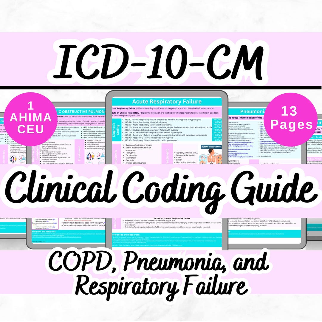 ICD-10 Cheat Sheet: Respiratory Conditions Coding Guide (digital ...