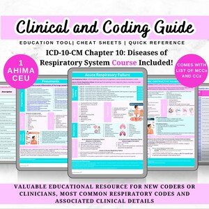 Medical Coding ICD10 Cheat Sheet for Nurse ICD Acute Respiratory ...
