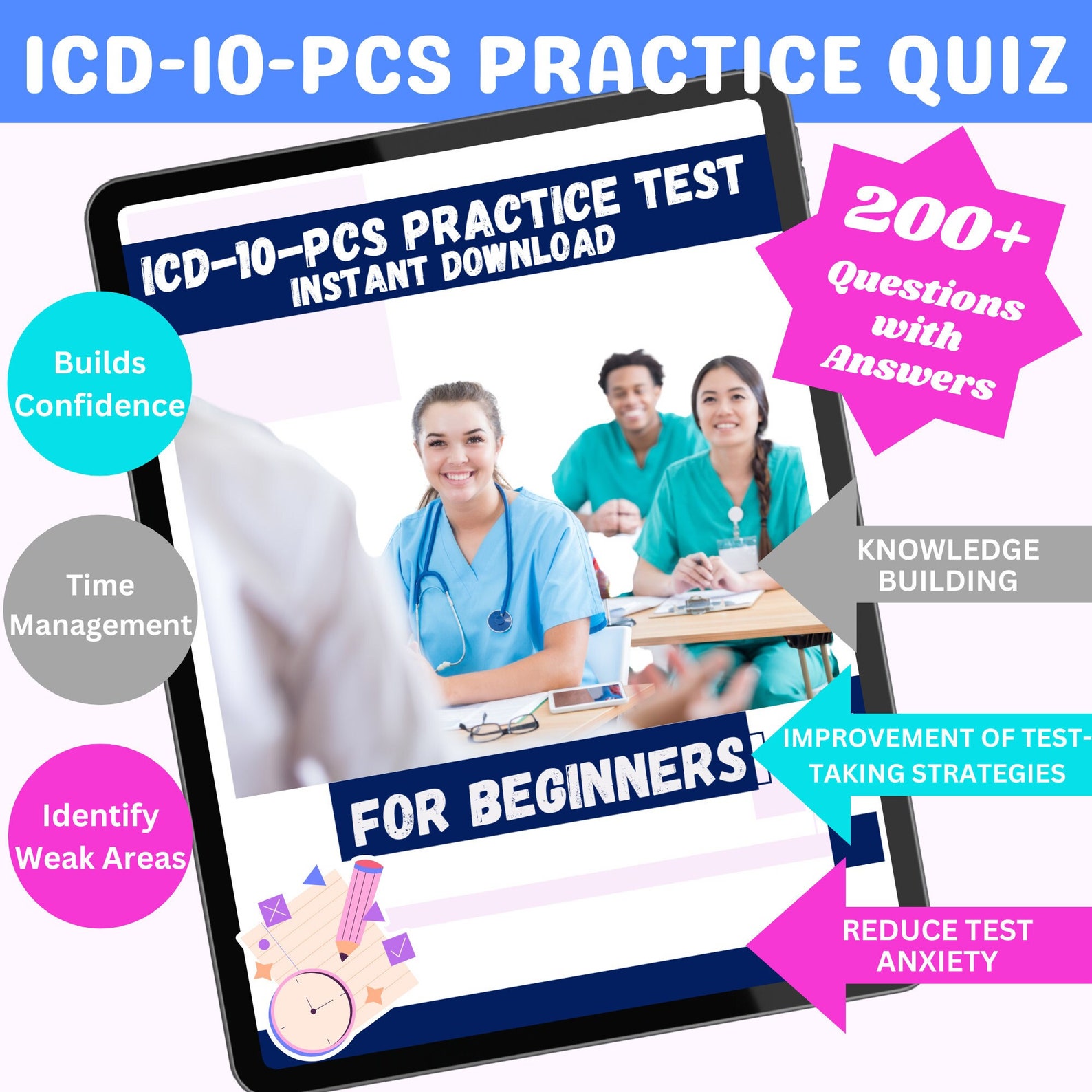 ICD-10-PCS Practice Test: 200+ Exam Questions for Beginners (PDF) - Etsy