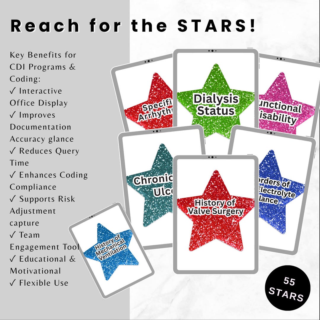 STARS Diagnosis Reference Guide for CMS Mortality - Printable Cut-out ...