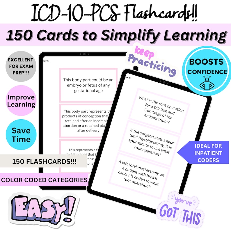 ICD-10 Coding Bundle: Flashcards, Cheat Sheets, Study Guides (digital ...