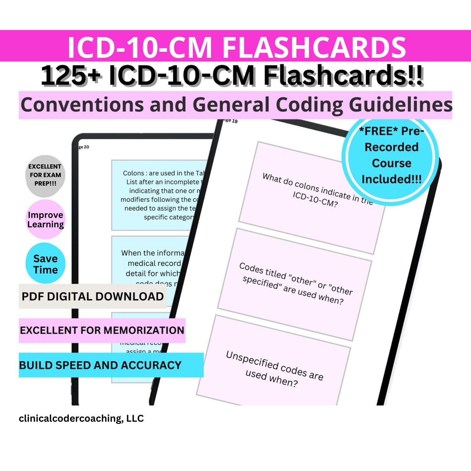 ICD-10 Coding Bundle: Flashcards, Cheat Sheets, Study Guides (digital ...