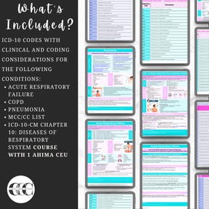 ICD 10 Respiratory Cheat Sheet: Medical Coding Guide (digital Download ...