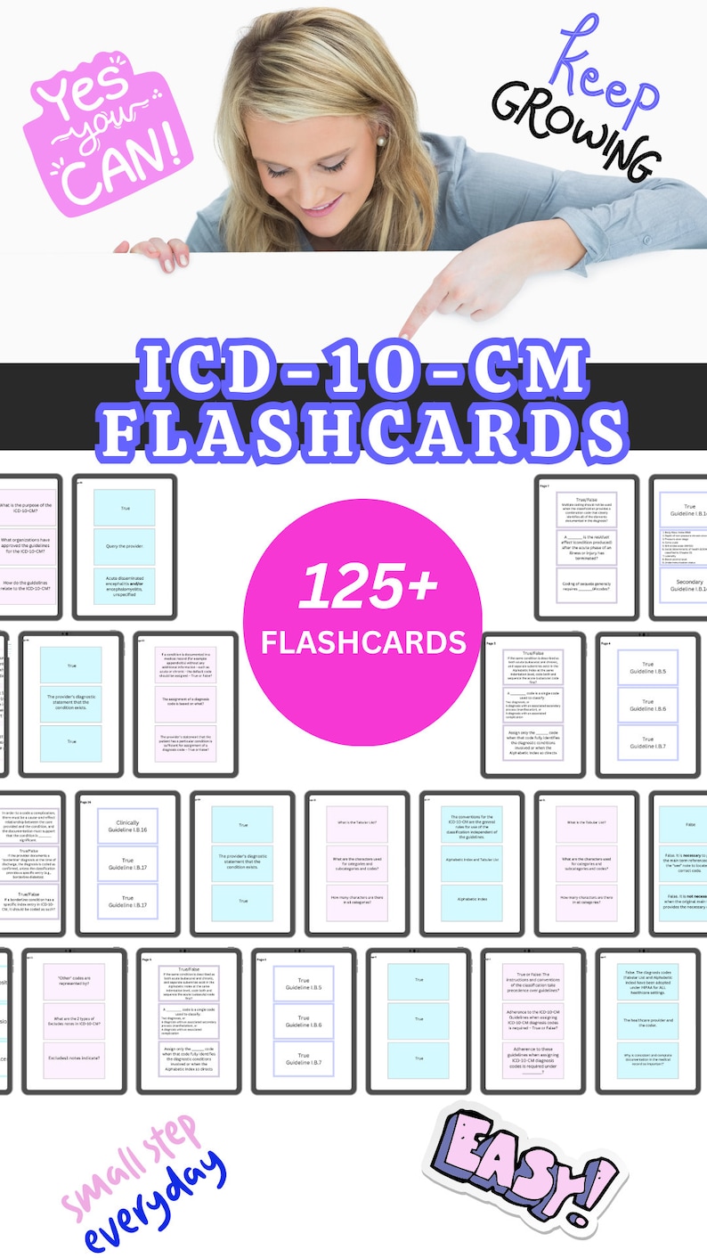ICD 10 CM Flashcards: Medical Coding Study Guide (PDF) - Etsy