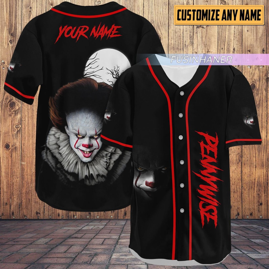 Pennywise Jersey Shirt, Pennywise Baseball Jersey, Pennywise IT Shirt ...