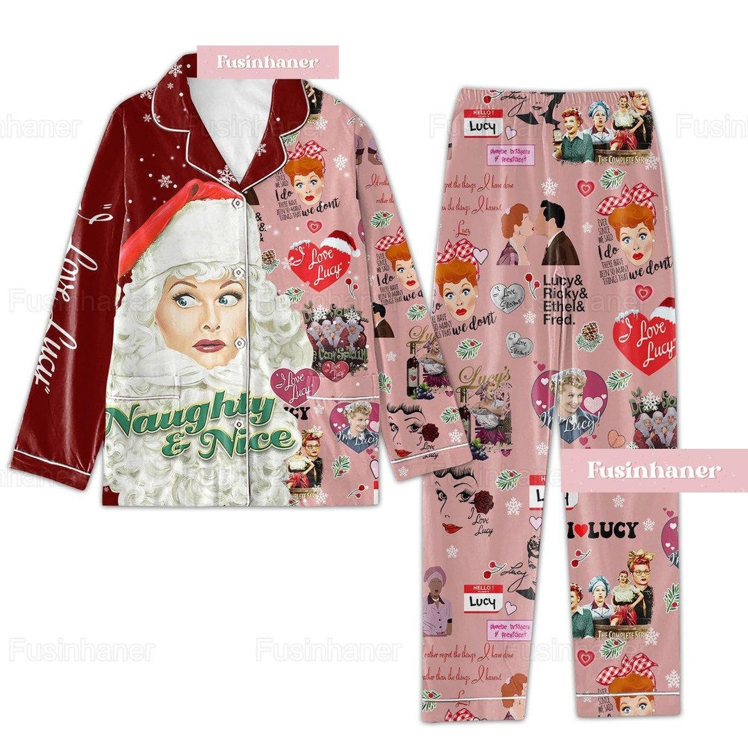 I Love Lucy Pajamas I Love Lucy Pajamas Set I Love Lucy Xmas Pajamas
