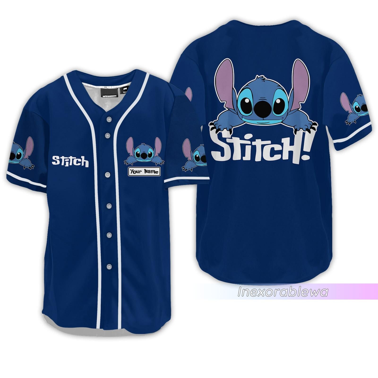 Stitch Jersey, Stitch Baseball Shirt, Stitch And Lilo Jersey
