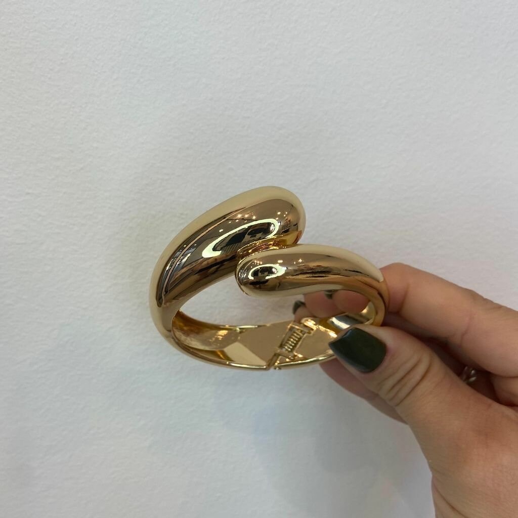 Overlap Cuff Bracelet, Gold Bone Cuff Bangle, Gold Dome Bracelet,bangle ...