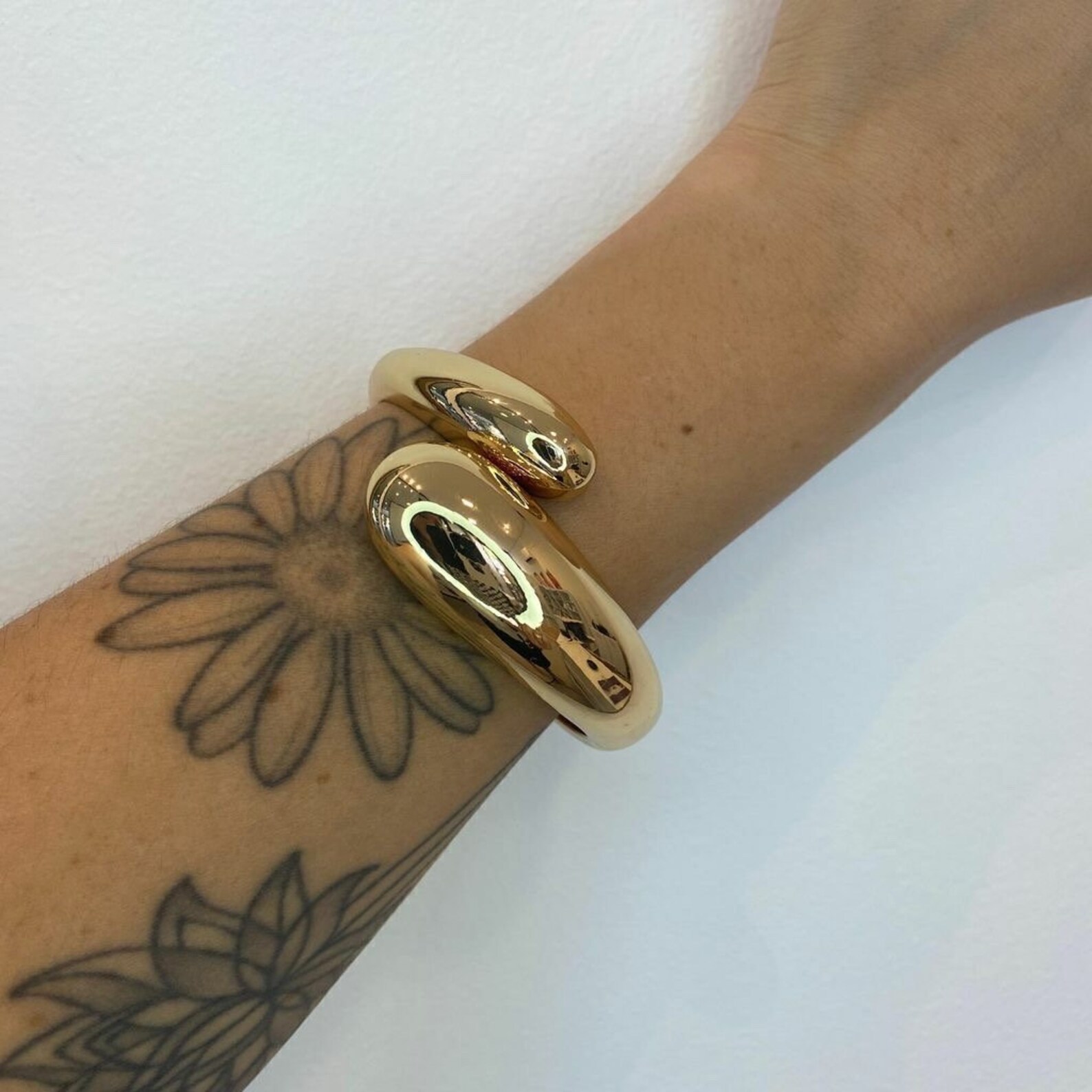 Overlap Cuff Bracelet, Gold Bone Cuff Bangle, Gold Dome Bracelet,bangle ...
