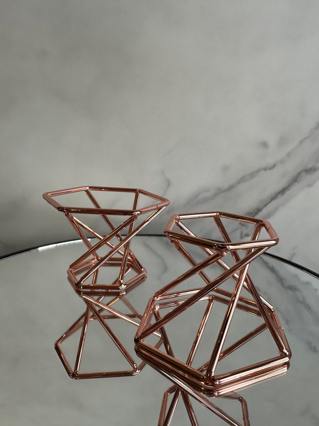 Metal Rose Gold Sphere Stands Reversible - Etsy