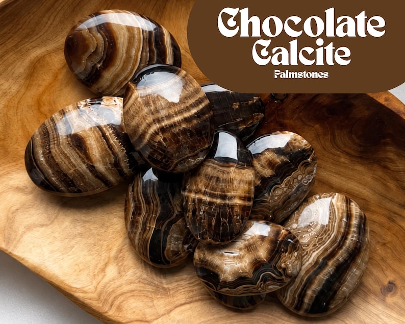 Chocolate Calcite Palmstone | Unique Crystal Gift | Choose Your Own - Etsy