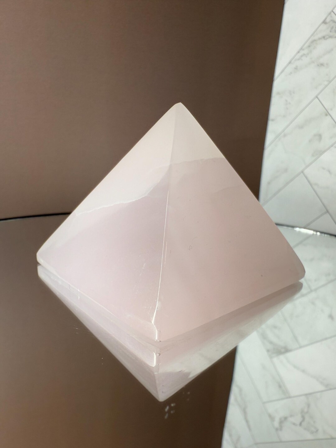 UV Reactive Mangano Calcite Pyramid | Natural Crystal Decor - Etsy