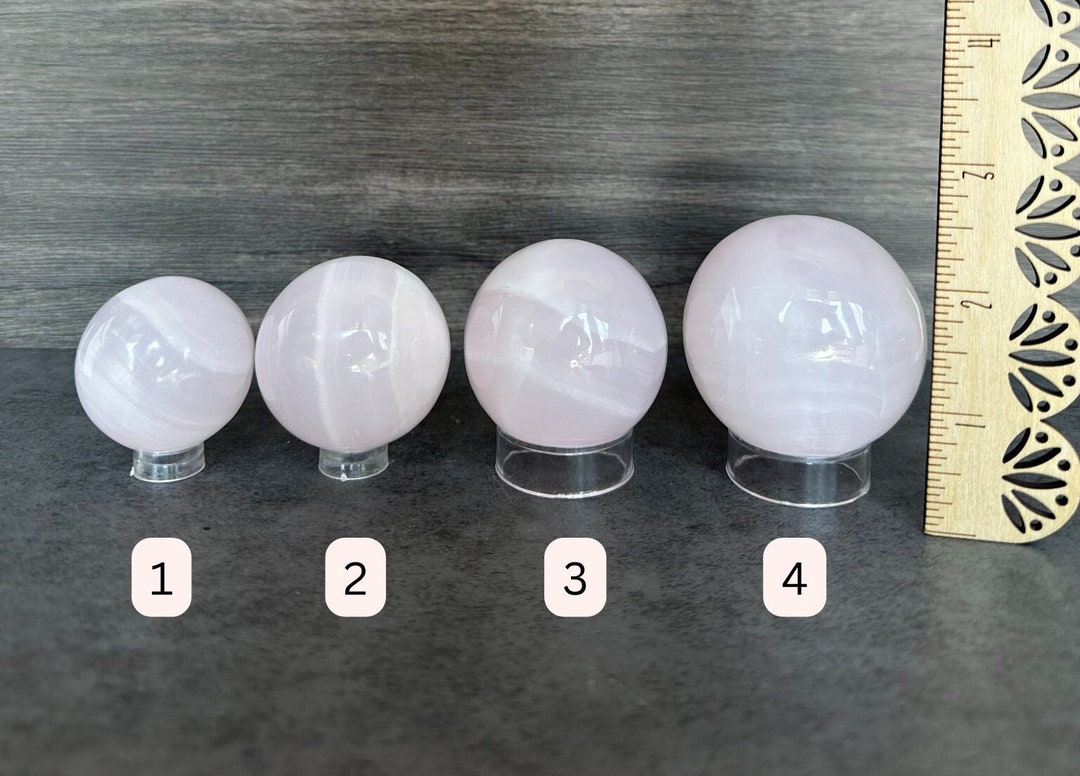 UV Reactive Mangano Calcite Spheres | Stand Included - Etsy
