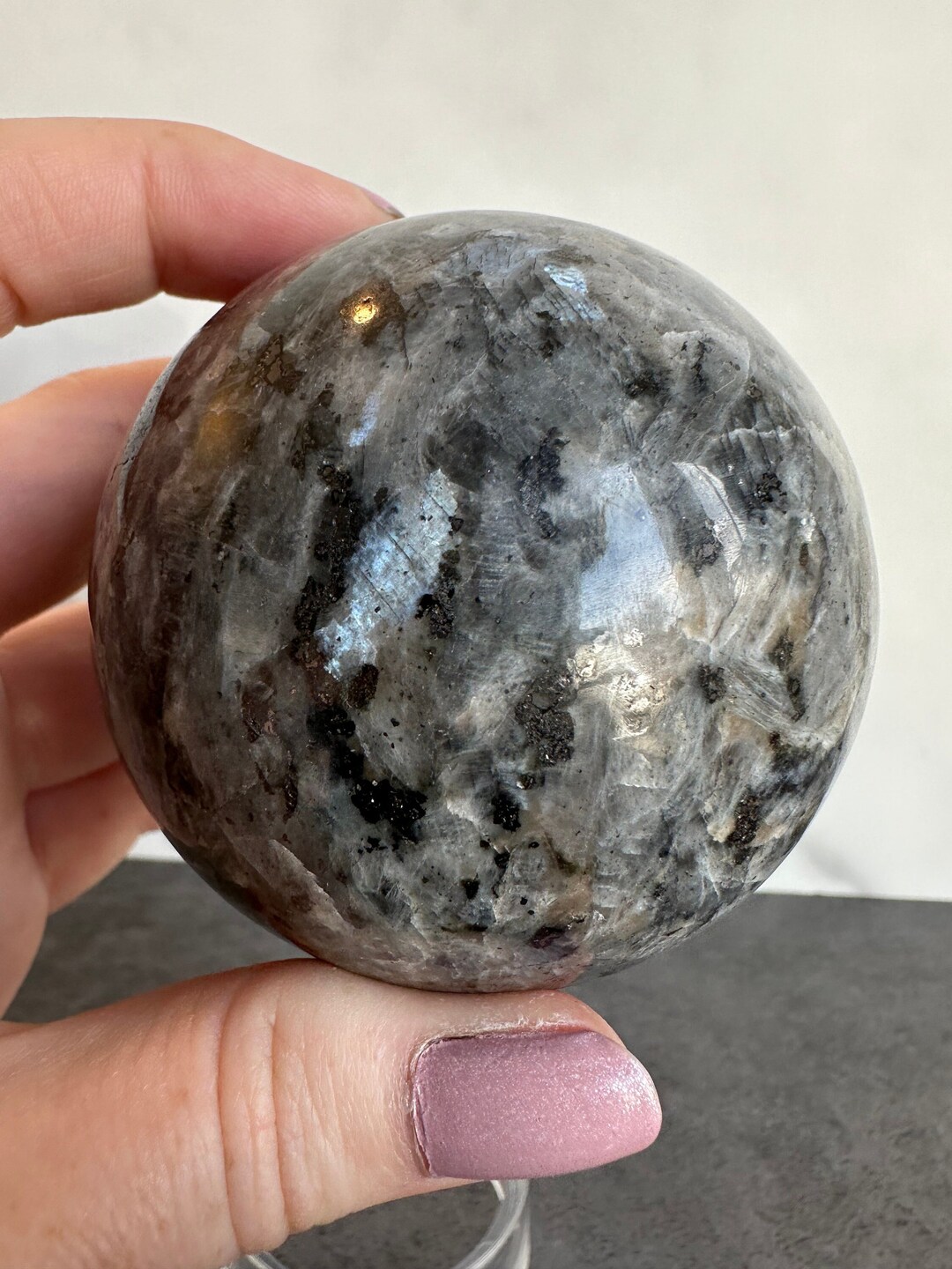 Larvikite Sphere Stand Included - Etsy