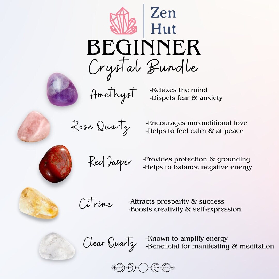 Beginner Crystal Kit 5 Pcs Natural Crystal Tumbles - Etsy