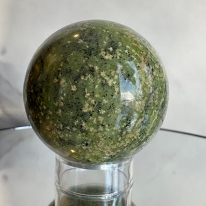Lime Green Serpentine Sphere Stand Included - Etsy
