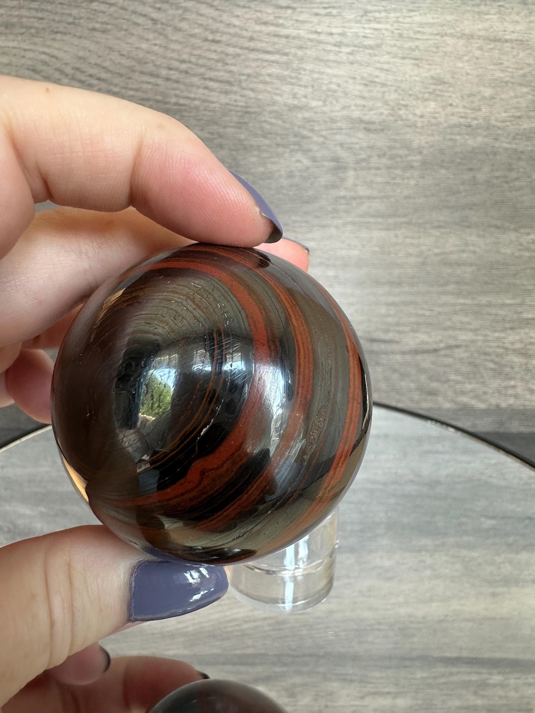 Tiger Iron Sphere (stand Included), Natural Crystal, Unique Home Decor ...