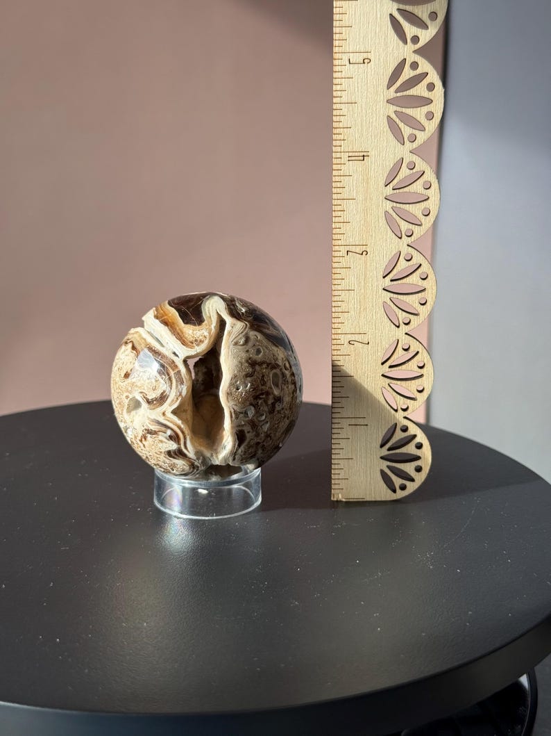 Chocolate Calcite Sphere | Polished Natural Stone | Display Stand ...