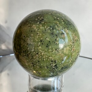 Lime Green Serpentine Sphere Stand Included - Etsy