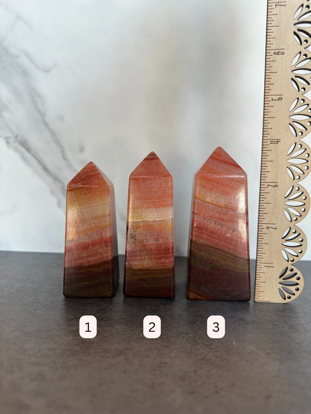 Peach Calcite Towers - Natural Stone, Unique Gemstone Gift - Etsy