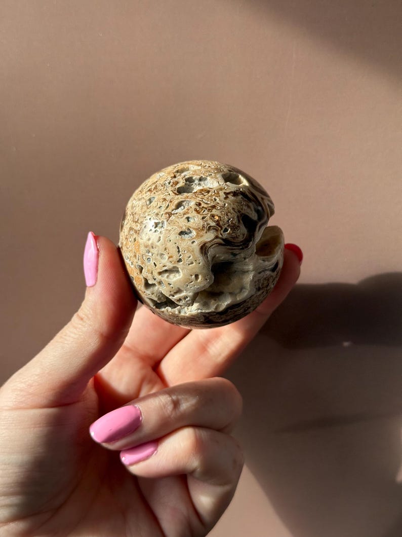 Chocolate Calcite Sphere | Polished Natural Stone | Display Stand ...