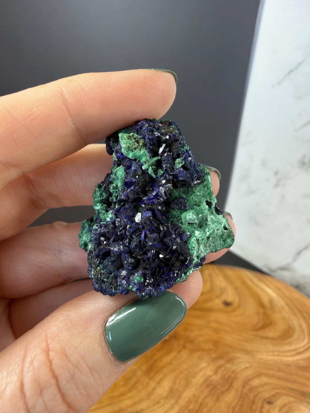 Raw Azurite Specimen With Malachite | Natural Crystal Decor - Etsy