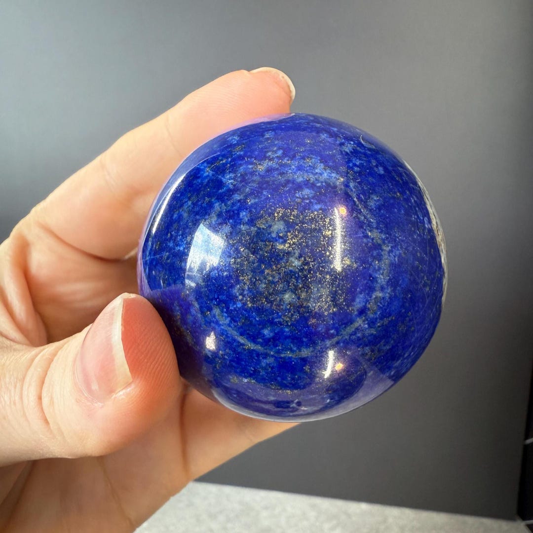 Lapis Lazuli Sphere | Stand Included | Natural Crystal Decor - Etsy