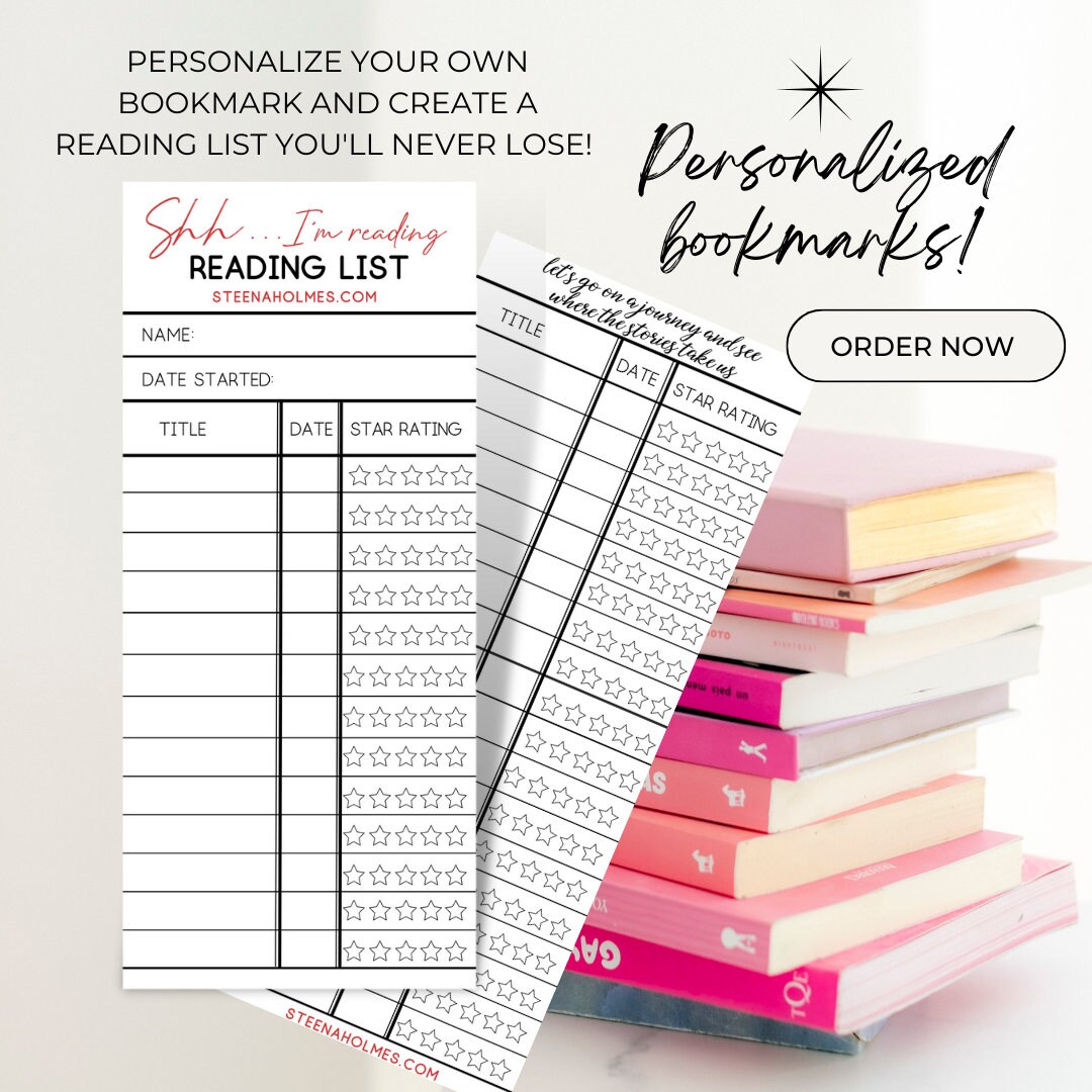 Personalized Reading List Bookmark / Reading List Booktracker - Etsy