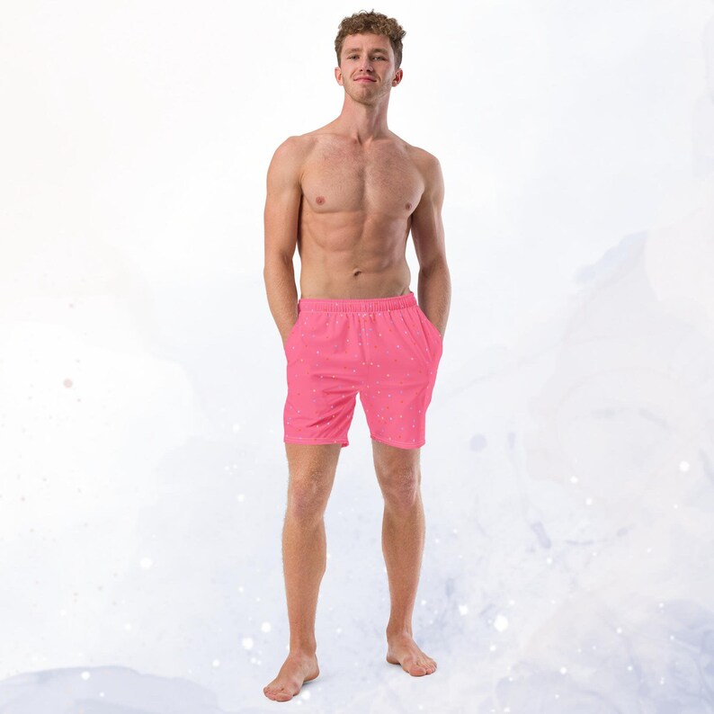Hot Pink Polka Dot Mens Swim Trunks - Etsy