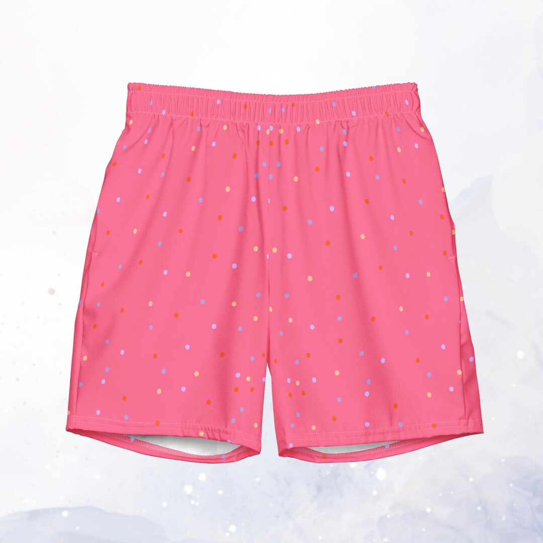 Hot Pink Polka Dot Mens Swim Trunks - Etsy