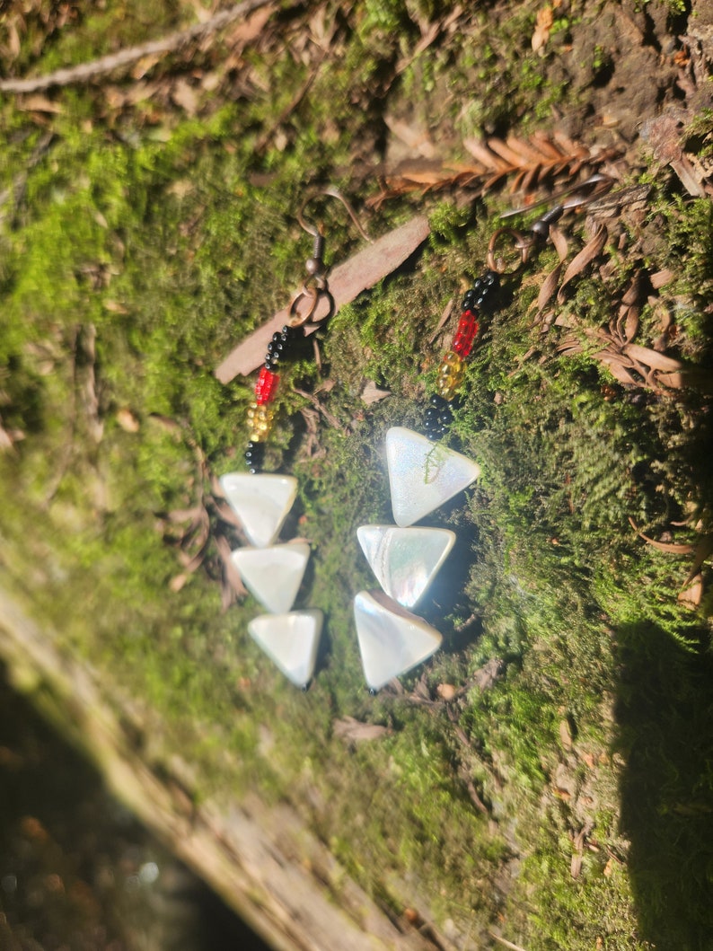 Handmade Native American Style Copper Earing With Black, Red and Gold ...