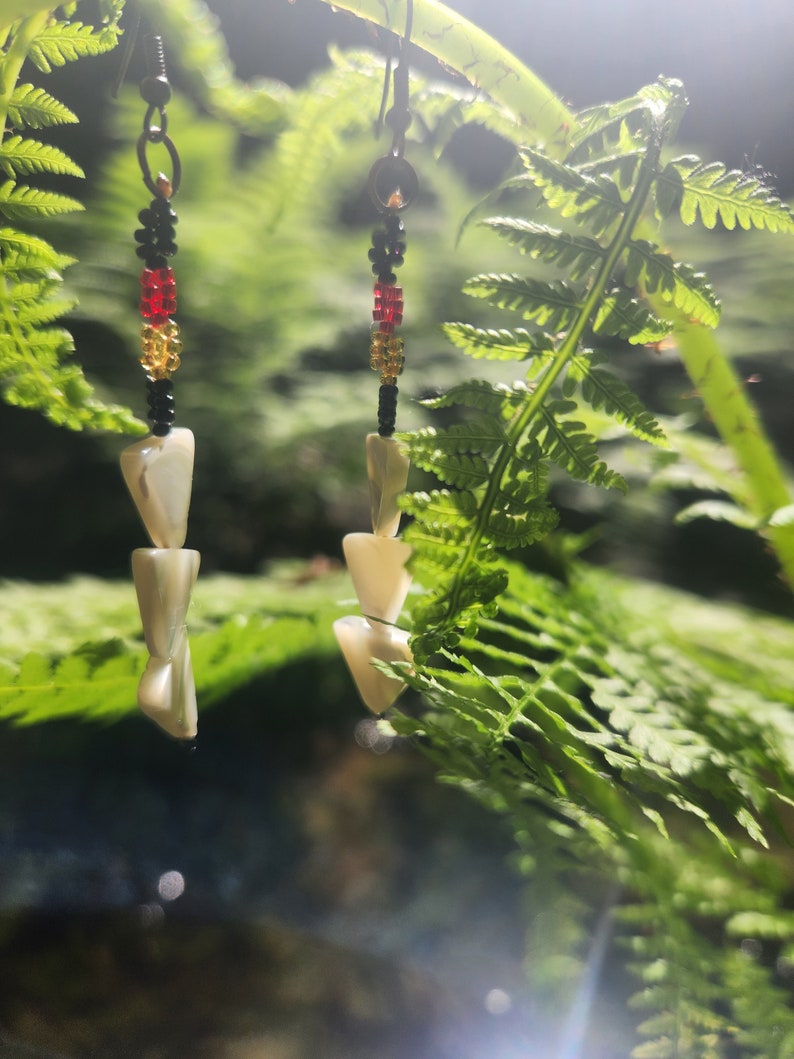 Handmade Native American Style Copper Earing With Black, Red and Gold ...
