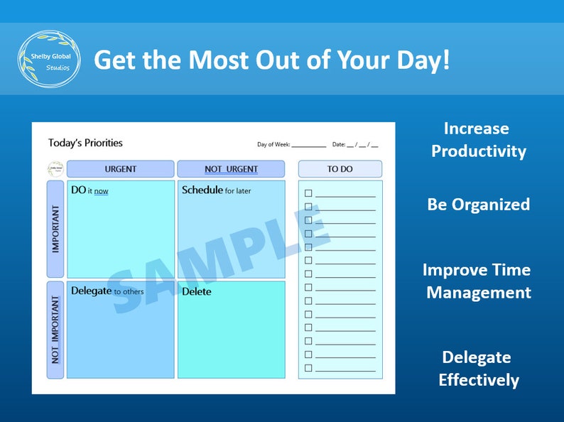 Printable Priority Matrix With to Do List, Eisenhower Decision-making ...