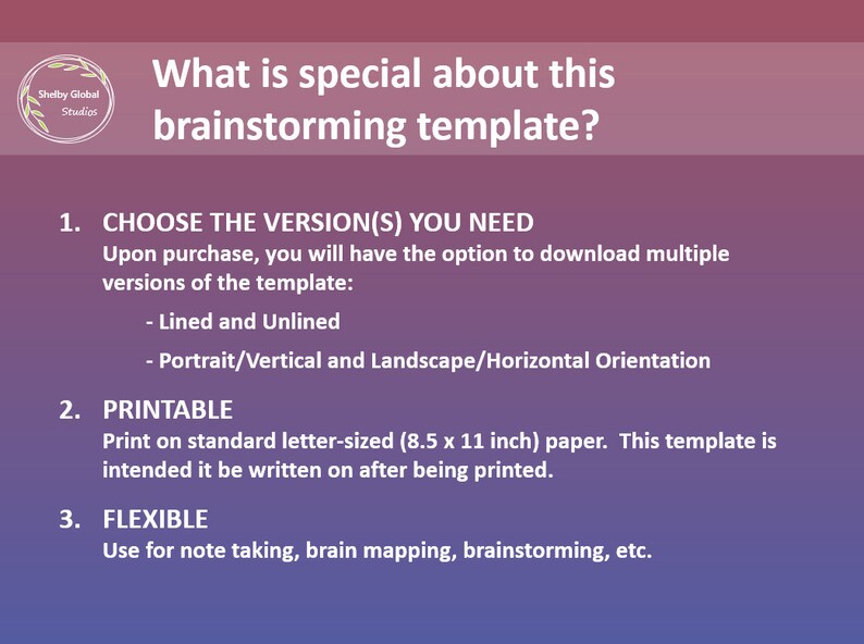 Printable Brainstorming Template, Mind Map Planner, Brain Dump Page ...