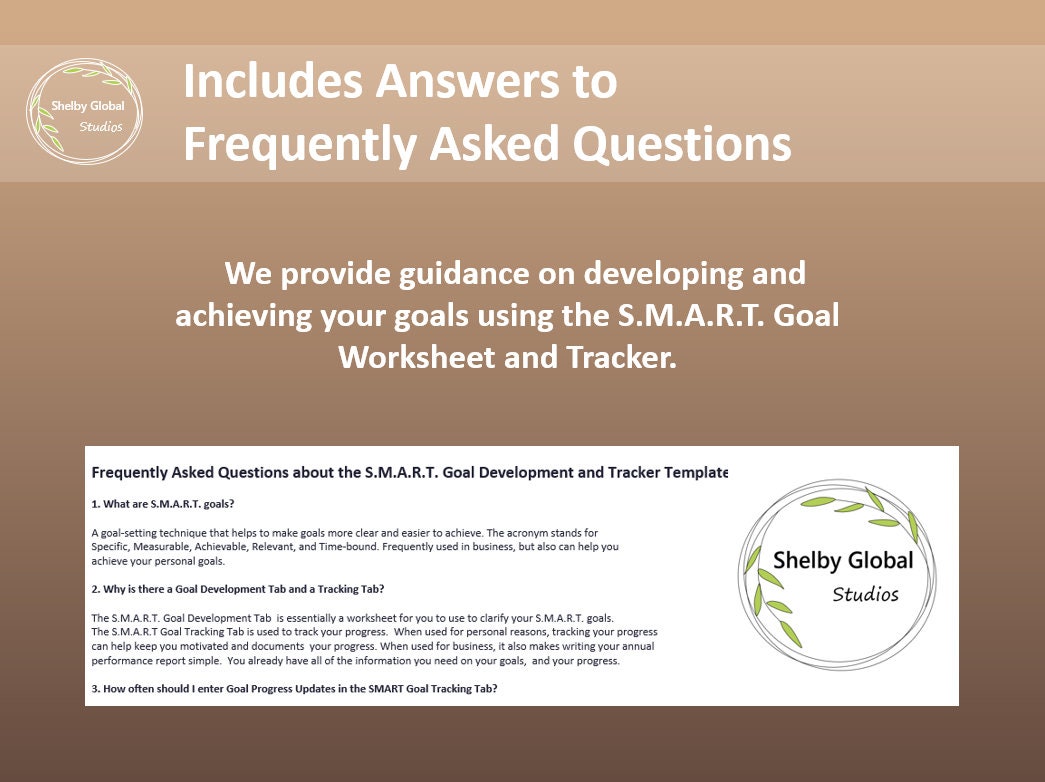 SMART Goal Worksheet and Tracker for Excel, SMART Goal Setting and ...