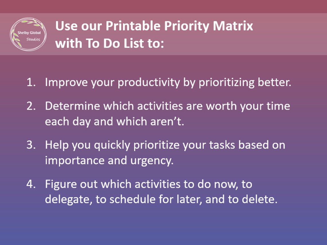 Printable Priority Matrix With to Do List, Eisenhower Decision-making ...