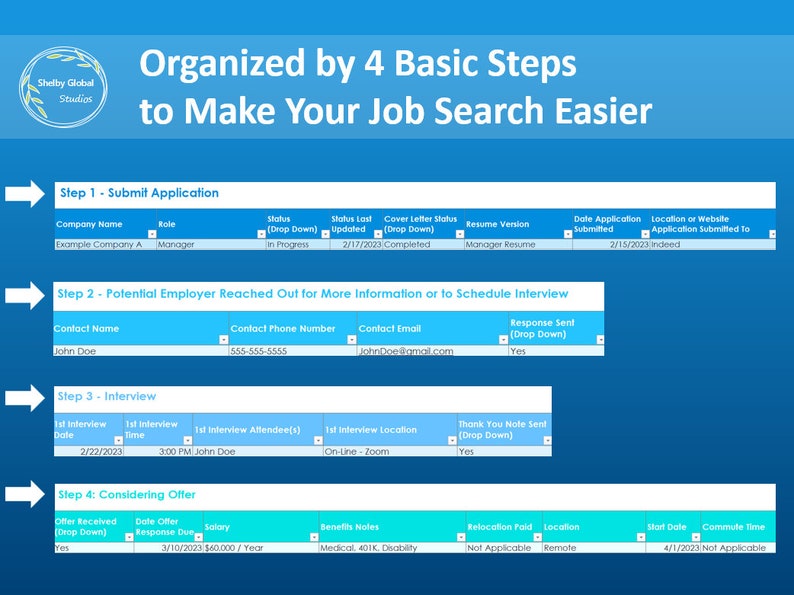 Simple Job Application Tracker for Excel, Easy to Use Job Template for ...