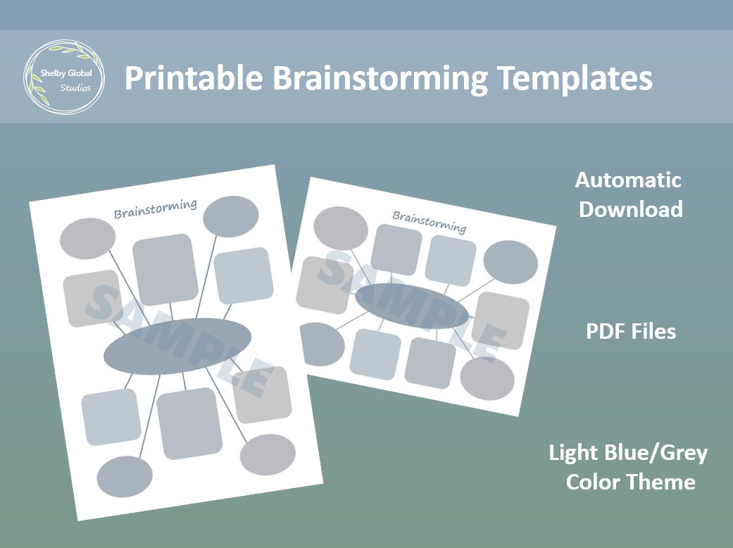 Printable Brainstorming Template, Mind Map Planner, Brain Dump Page ...