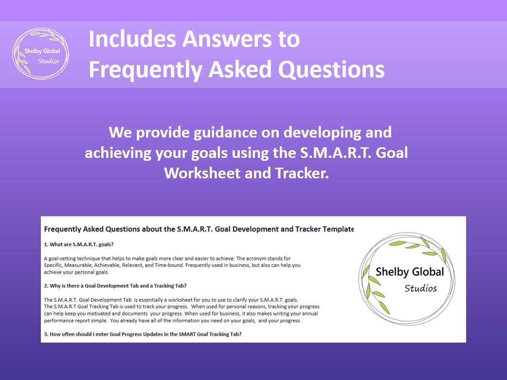 SMART Goal Worksheet and Tracker for Excel, SMART Goal Setting and ...