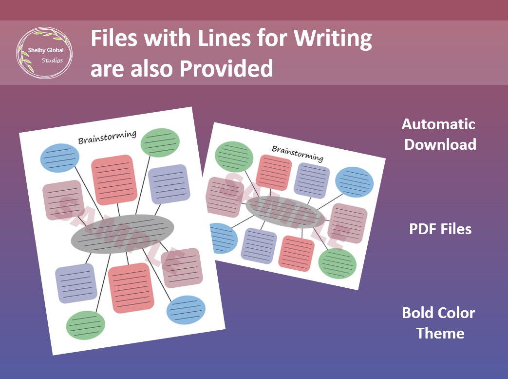 Printable Brainstorming Template, Mind Map Planner, Brain Dump Page ...