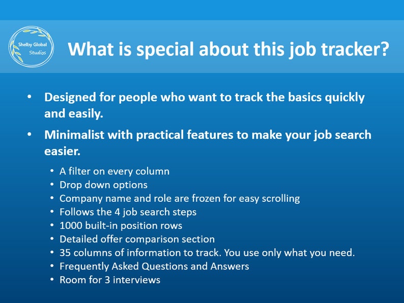 Simple Job Application Tracker for Excel, Easy to Use Job Template for ...